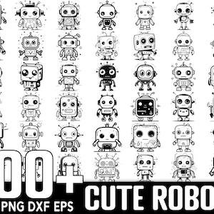 100+ Cute Robot SVG Bundle, Instant Digital Download, PNG, SVG Cut ...