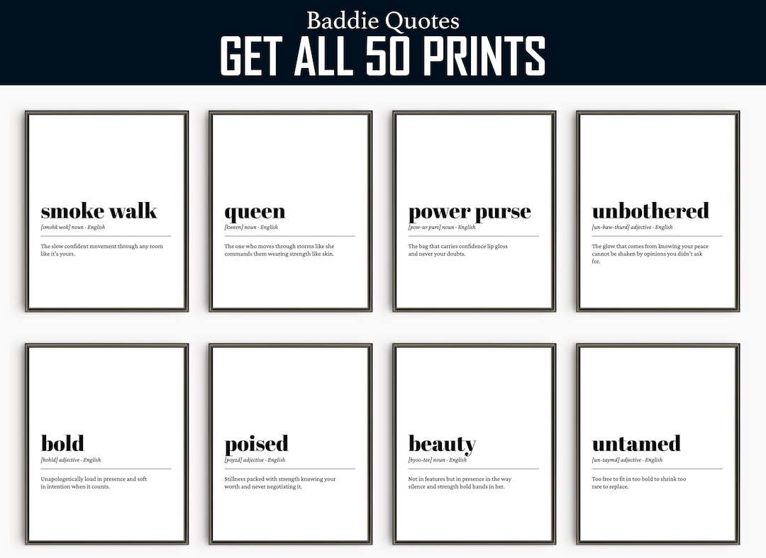 Baddie Quotes Printable Wall Art: Bold Girl Decor (digital Download) - Etsy