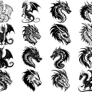 100+ Dragon SVG Bundle, Instant Digital Download, PNG, SVG Cut Files - Etsy