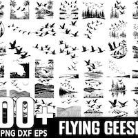 Flock of Geese Svg, Geese Svg, Bird Silhouette Clipart, Svg, Dxf, Eps ...