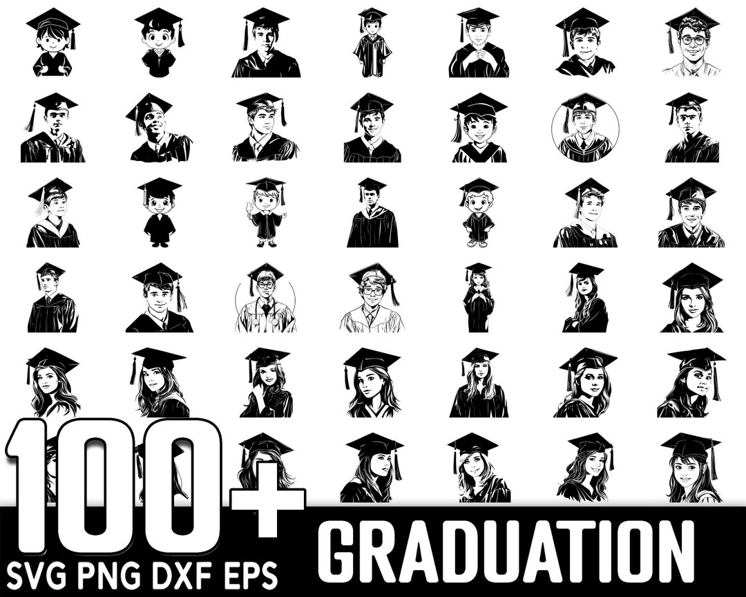 100+ Graduation SVG Bundle, Instant Digital Download, PNG, SVG Cut ...