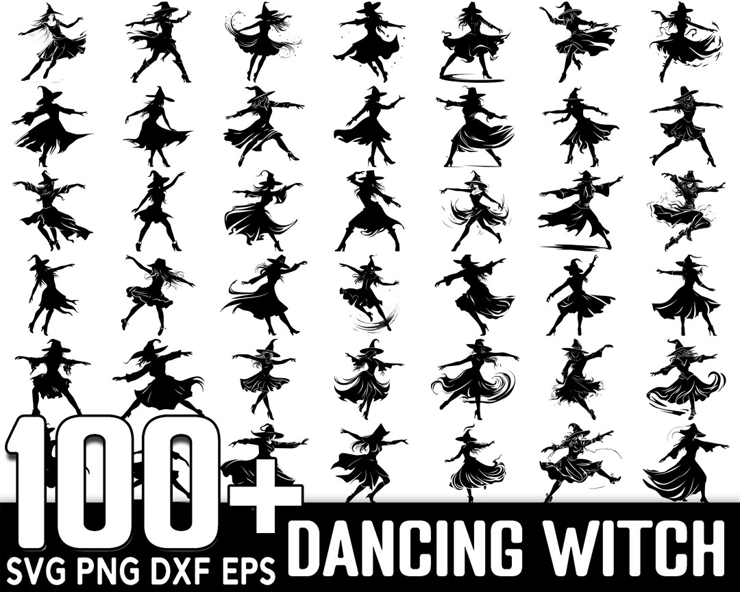 100+ Dancing Witch SVG Bundle, Instant Digital Download, PNG, SVG Cut ...