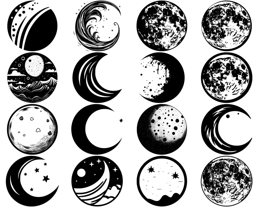 100+ Moon SVG Bundle, Instant Digital Download, PNG, SVG Cut Files - Etsy