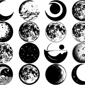 100+ Moon SVG Bundle, Instant Digital Download, PNG, SVG Cut Files - Etsy