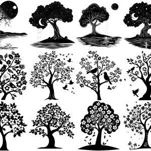 100+ Unique Trees SVG Bundle, Instant Digital Download, PNG, SVG Cut ...
