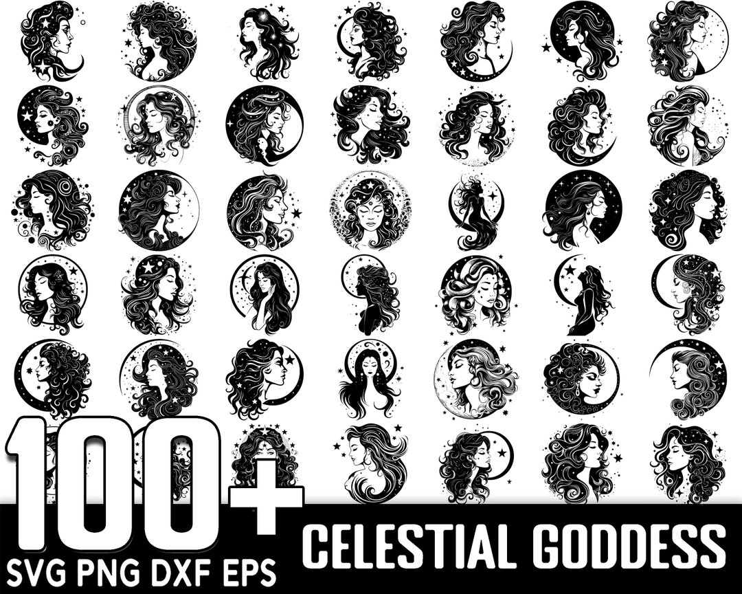 100+ Celestial Goddess SVG Bundle, Instant Digital Download, PNG, SVG ...