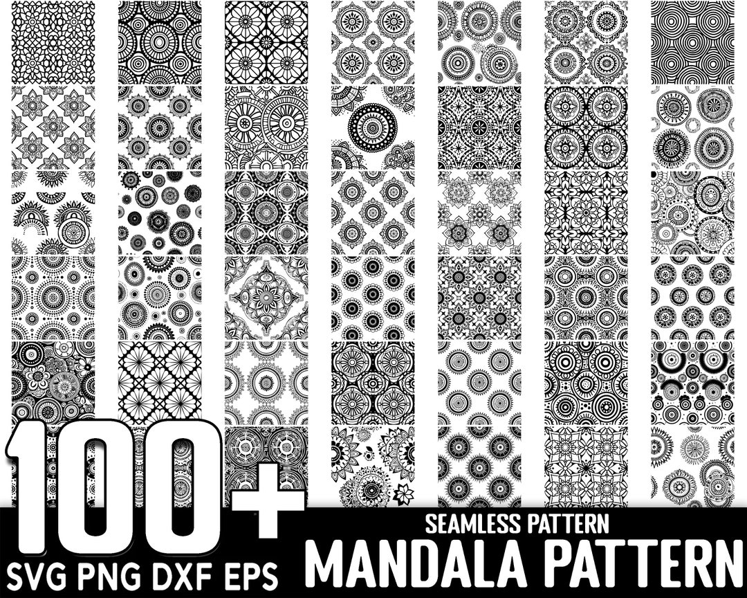 100+ Mandala Seamless Pattern SVG Bundle,instant Digital Download, PNG ...
