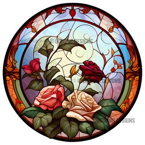 Set of 21 Rose Stained Glass Clipart Watercolor Clipart Rose - Etsy