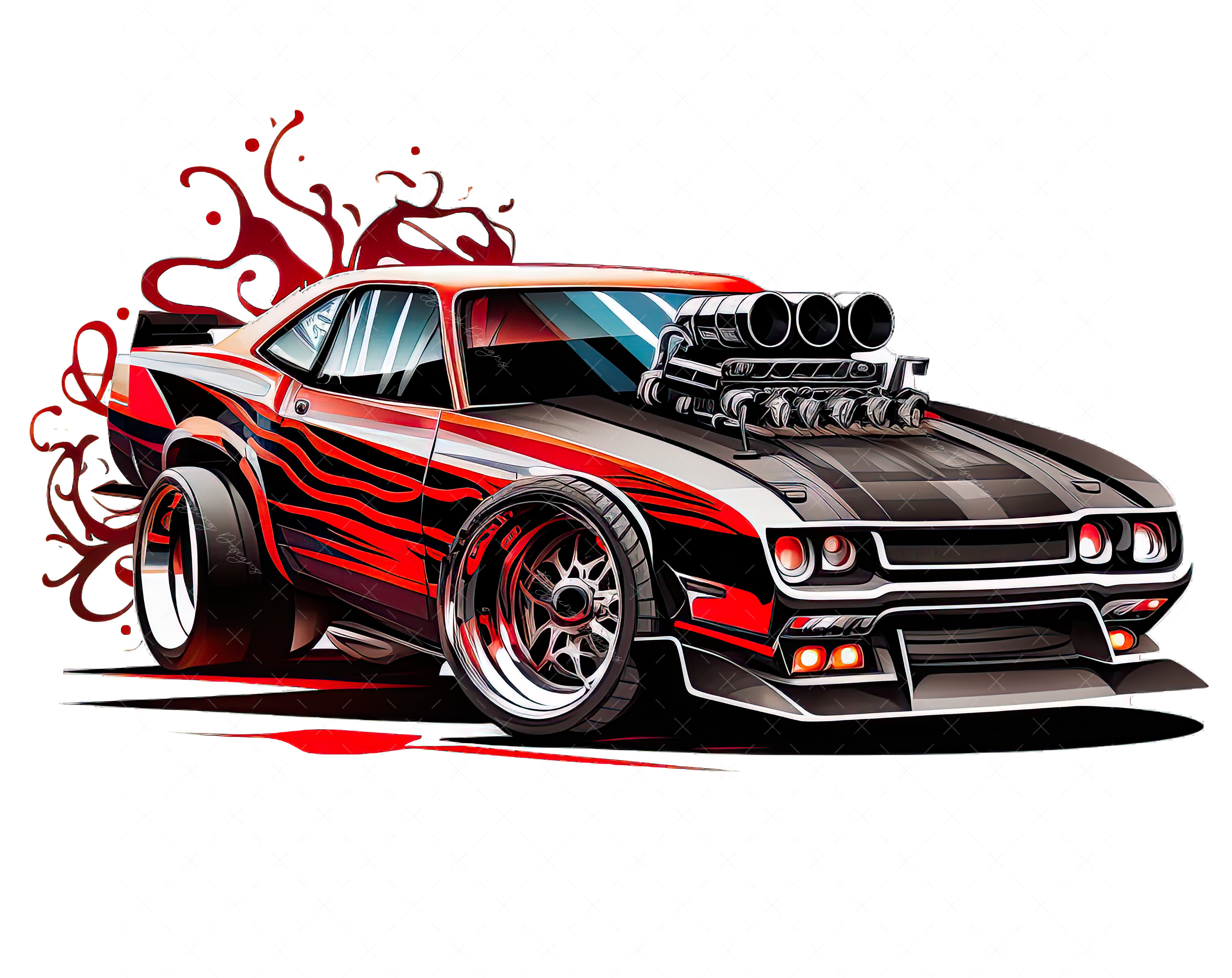 Cartoon Car Burnout