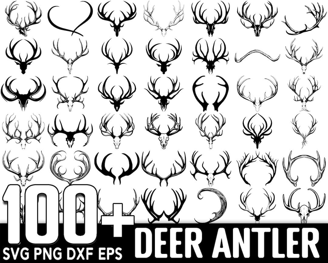 100+ Deer Antler SVG Bundle, Instant Digital Download, PNG, SVG Cut ...