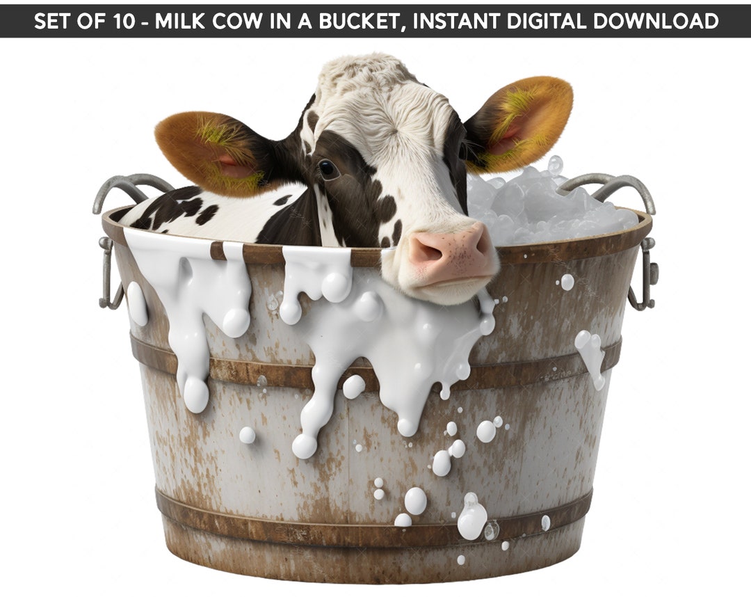 Milk Cow in a Bucket Milk Cow Png Bundle Set of 10 Instant - Etsy