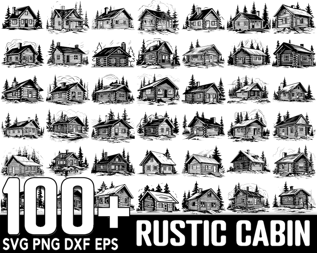 100+ Rustic Wooden Cabin SVG Bundle, Instant Digital Download, PNG, SVG ...