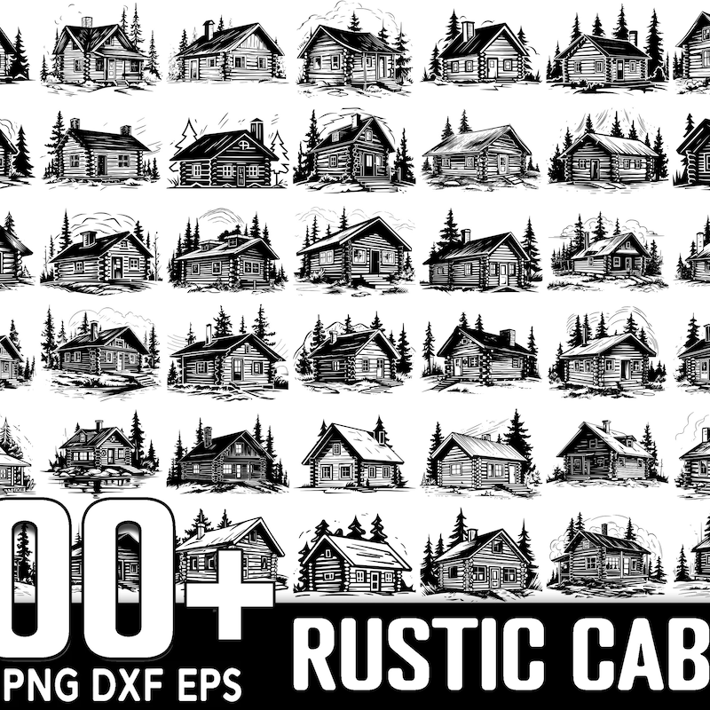 Log Cabin Svg - Etsy