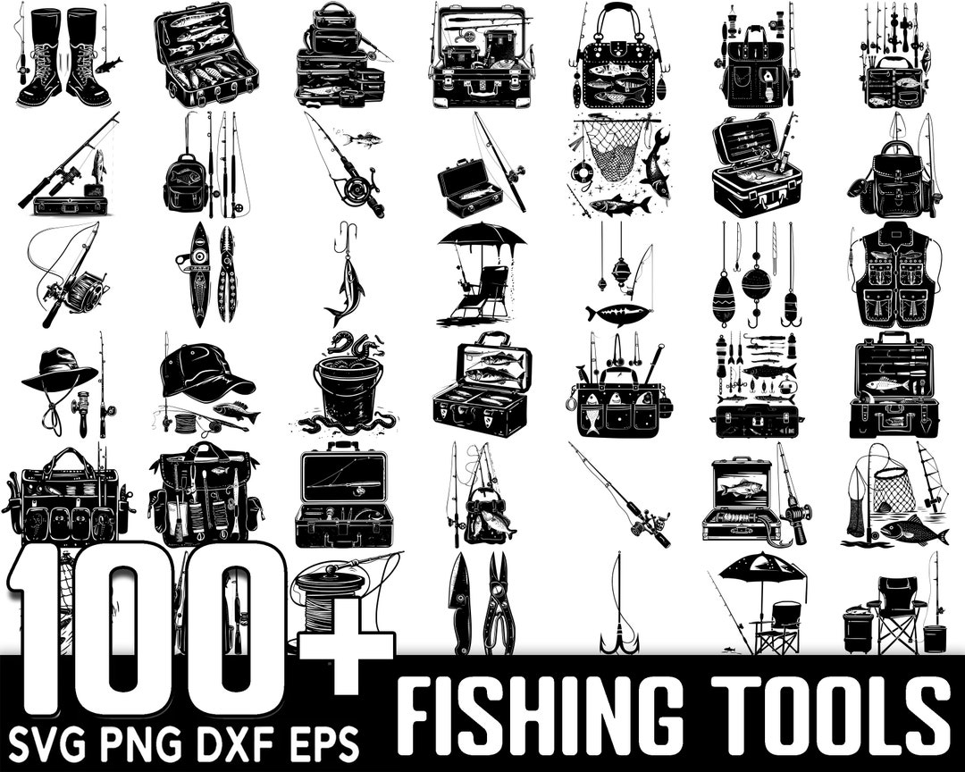 100+ Fishing Tools SVG Bundle, Instant Digital Download, PNG, SVG Cut ...