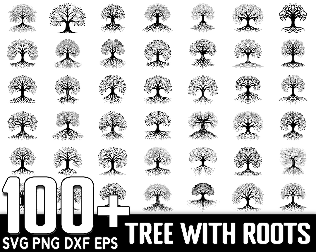 100+ Tree With Roots SVG Bundle, Instant Digital Download, PNG, SVG Cut ...