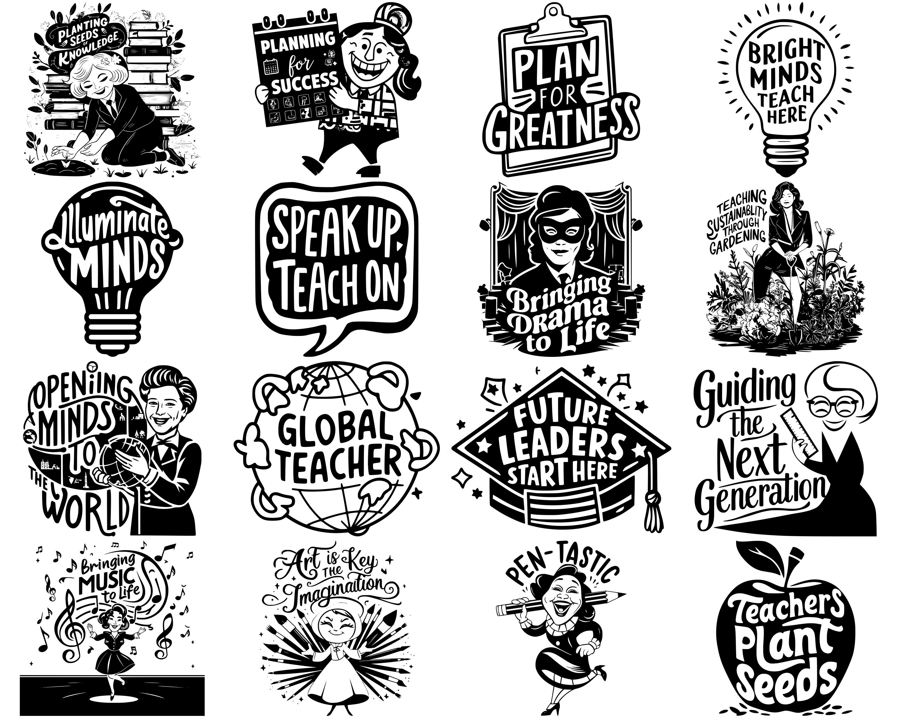 100+ Teacher Quotes SVG Bundle, Instant Digital Download, PNG, SVG Cut ...