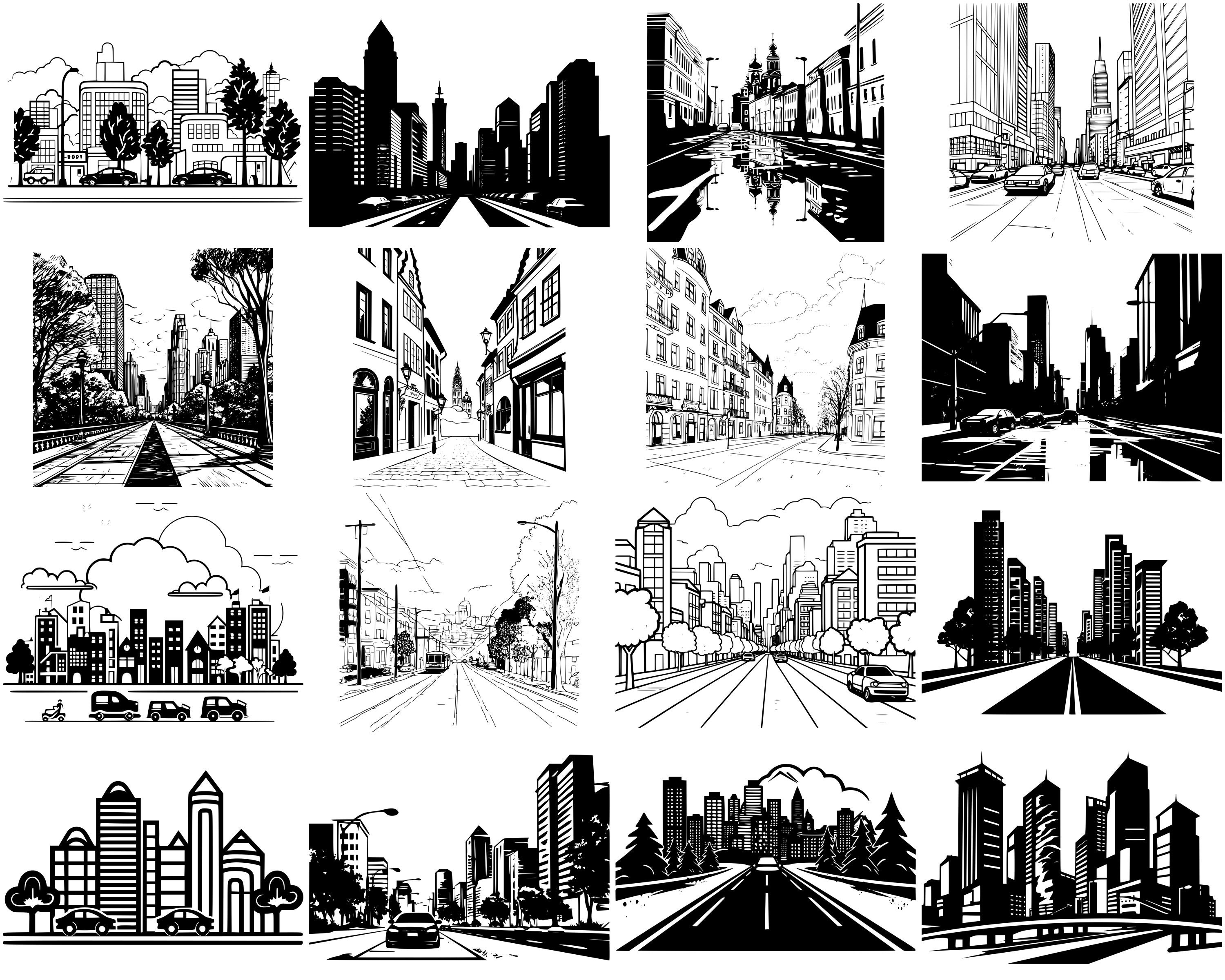 100+ City Street SVG Bundle,instant Digital Download, PNG, SVG Cut ...
