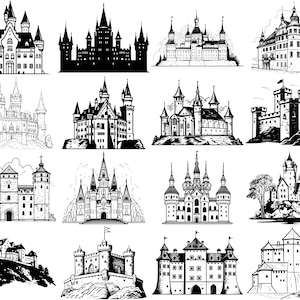 100+ European Castle SVG Bundle, Instant Digital Download, PNG, SVG Cut ...