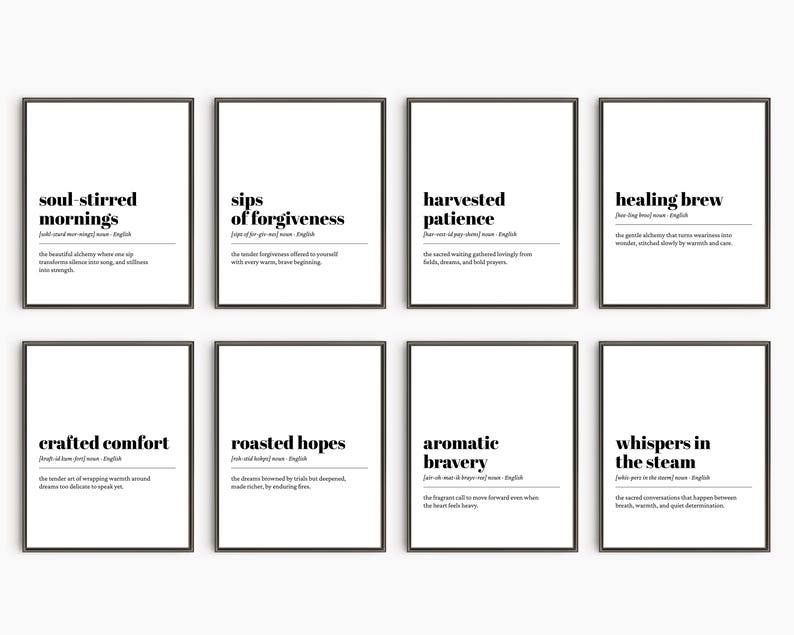 Coffee Definitions | 60 Funny Prints | Caffeine Wall Art | Printable ...