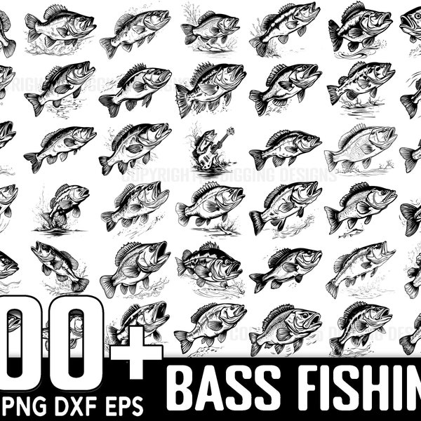 Bass Fishing Svg - Etsy