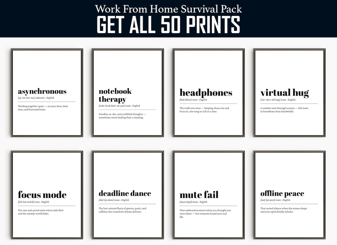 Work From Home Quotes Art Prints: Funny WFH Sayings Bundle (digital ...