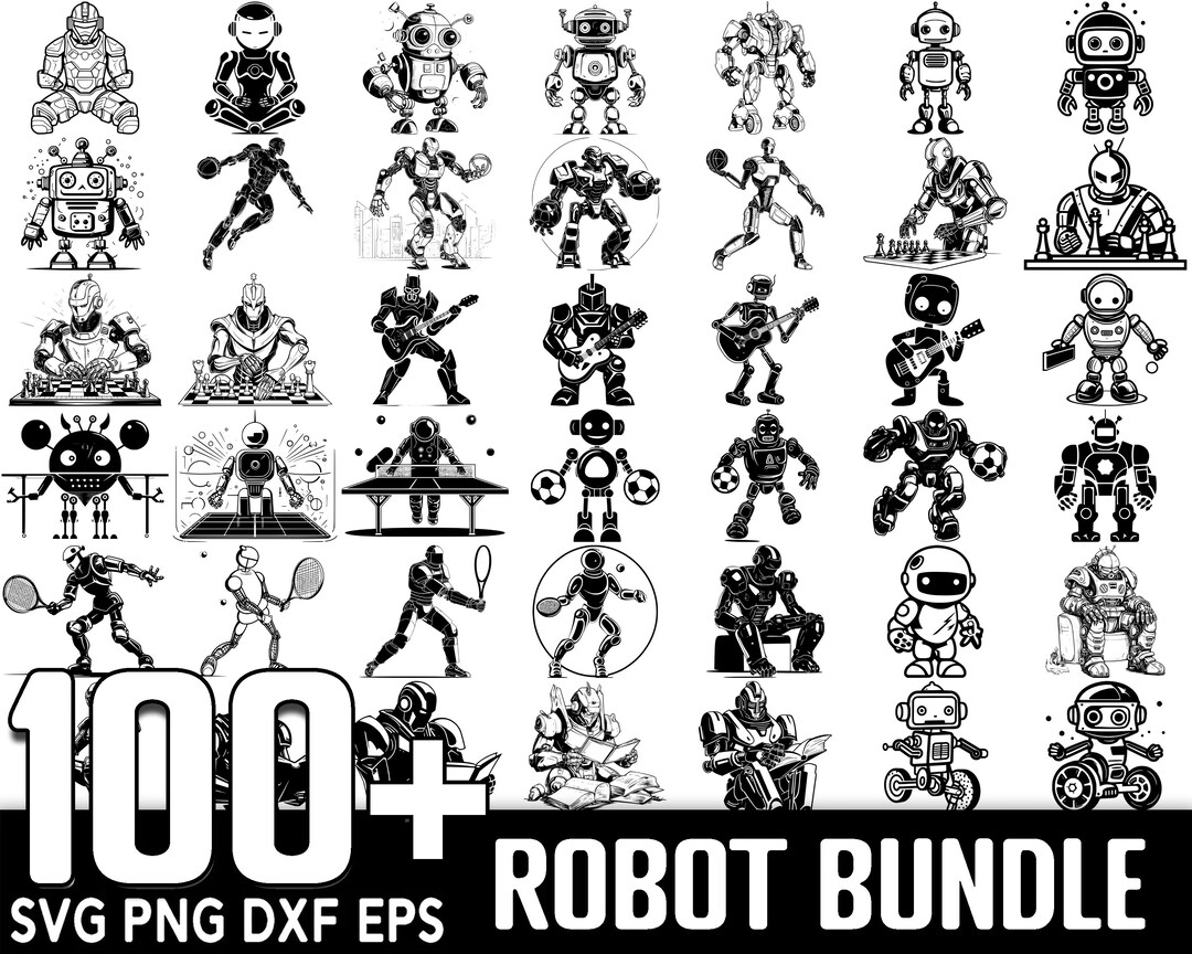 100+ Robot SVG Bundle,instant Digital Download, PNG, SVG Cut Files - Etsy