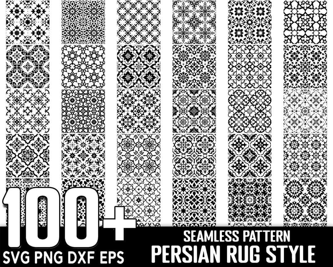 100+ Persian Rug Art Seamless Patterns: SVG Bundle (digital Download ...
