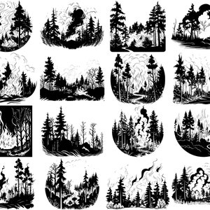 100 Forest Fire SVG Bundle, Instant Digital Download, PNG, SVG Cut ...