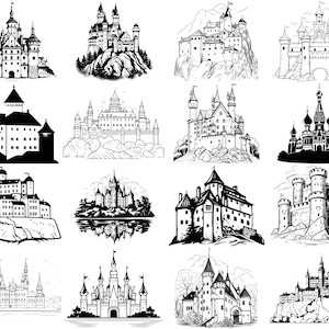 100+ European Castle SVG Bundle, Instant Digital Download, PNG, SVG Cut ...