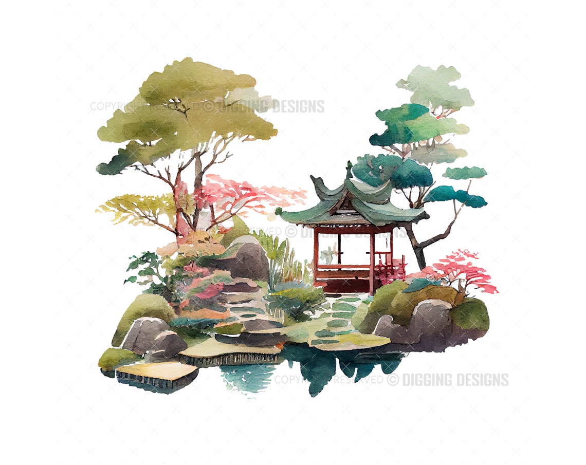 Set of 21 Japanese Garden Clipart Japanese Garden Png - Etsy