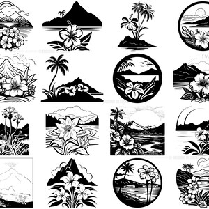 100+ Hawaii Flower Scene SVG Bundle, Instant Digital Download, PNG, SVG ...