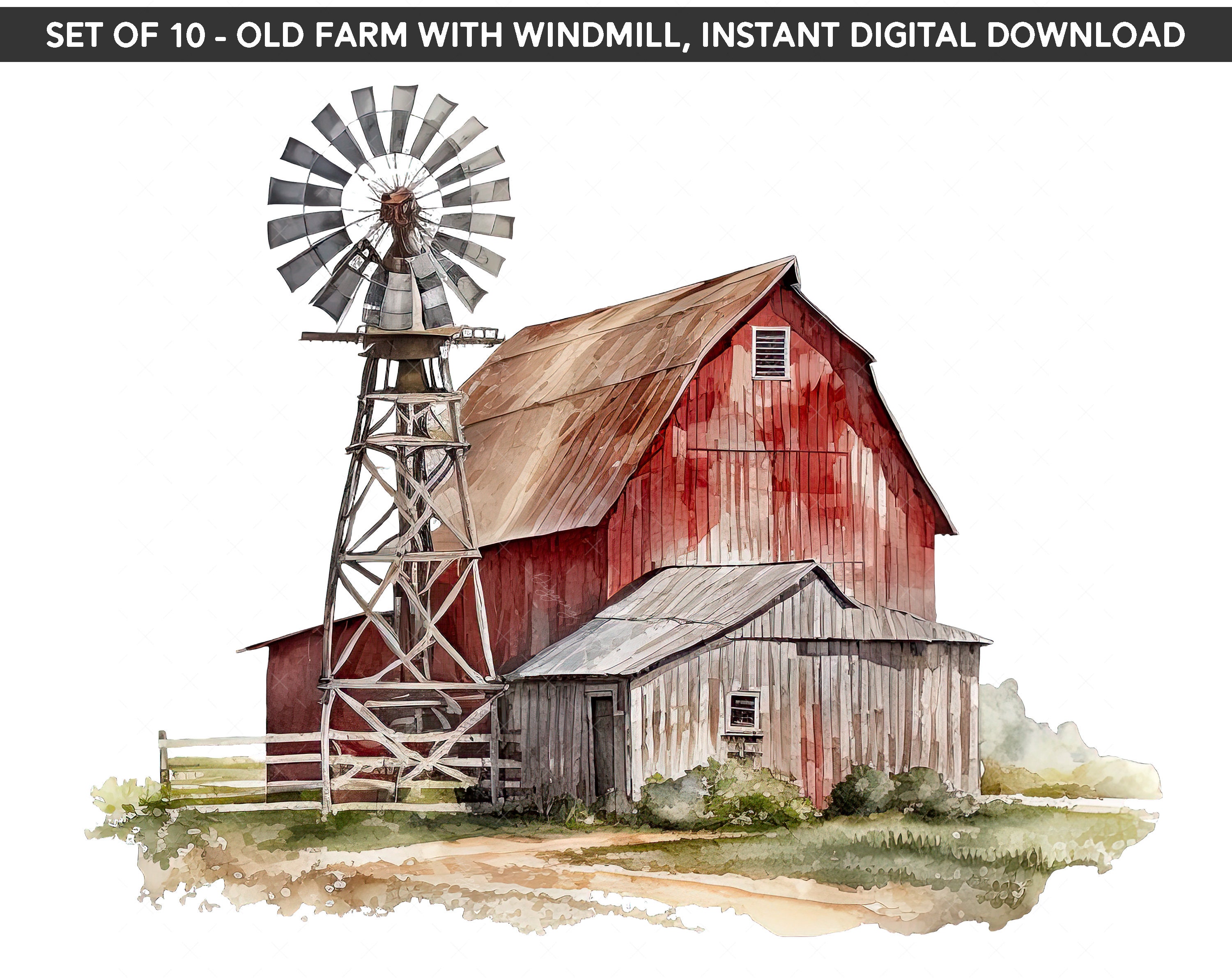 Farm Windmill Drawings