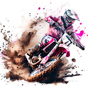 Pink Motocross, High Quality Dirt Bike Png Bundle, Set of 10, Instant ...