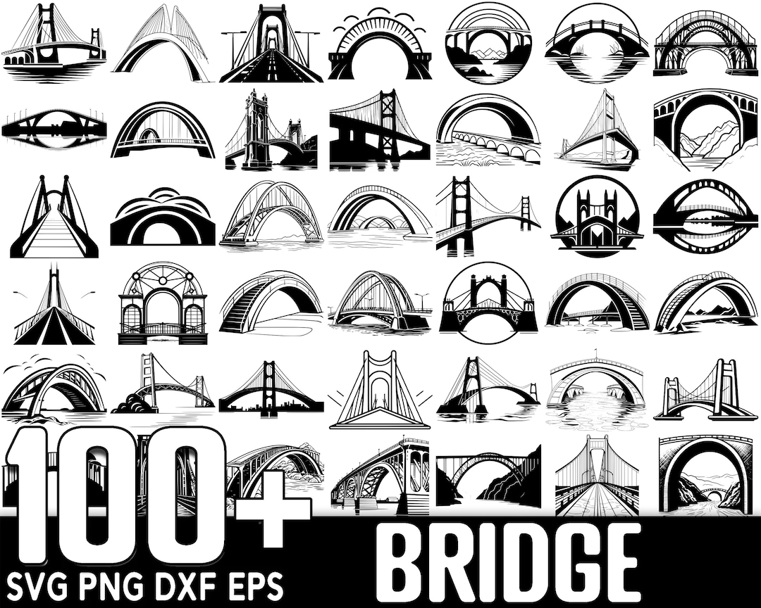 100+ Bridge SVG Bundle, Instant Digital Download, PNG, SVG Cut Files - Etsy