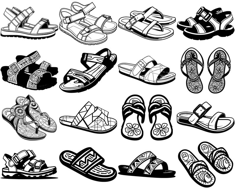 100+ Sandals SVG Bundle, Instant Digital Download, PNG, SVG Cut Files ...