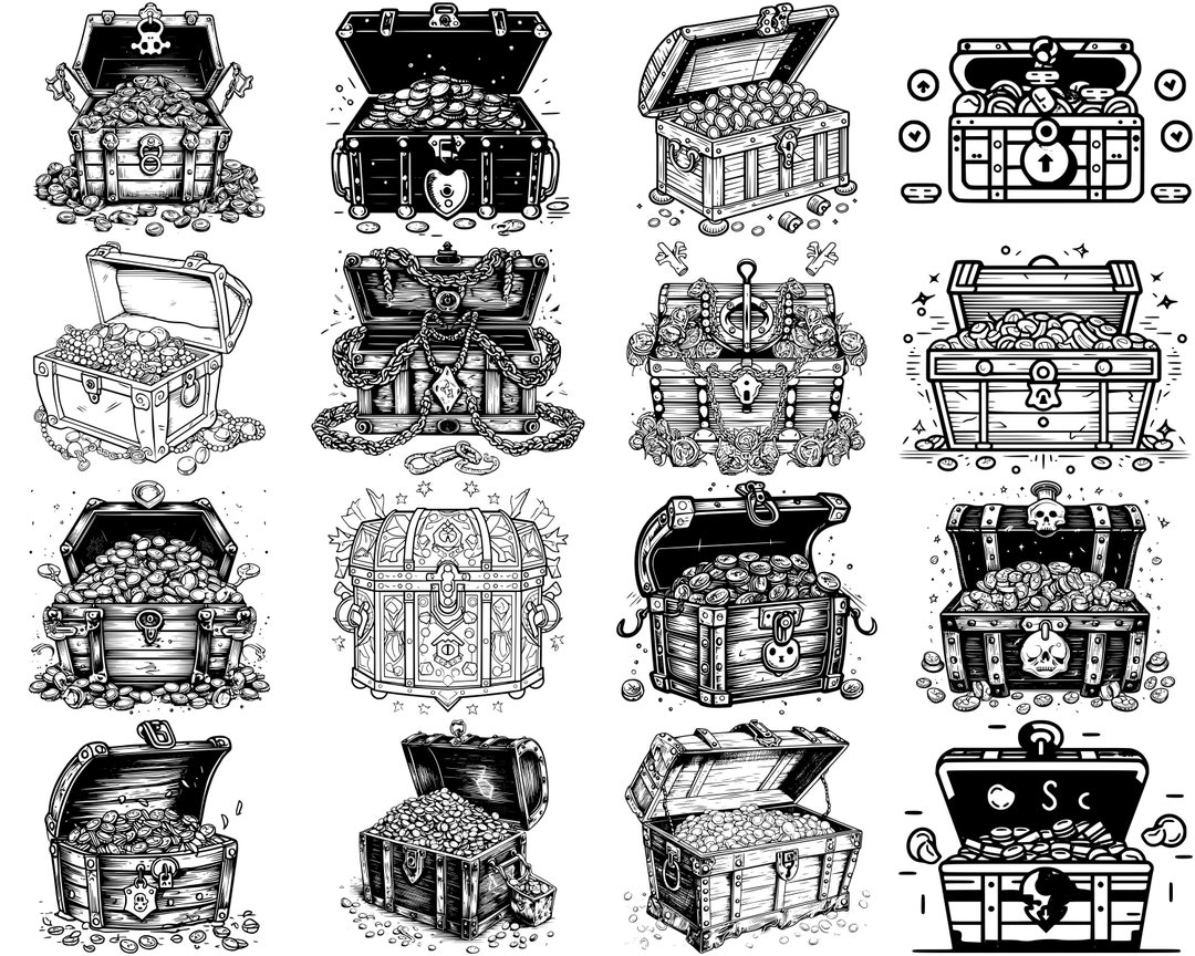 100+ Treasure Chest SVG Bundle, Instant Digital Download, PNG, SVG Cut ...