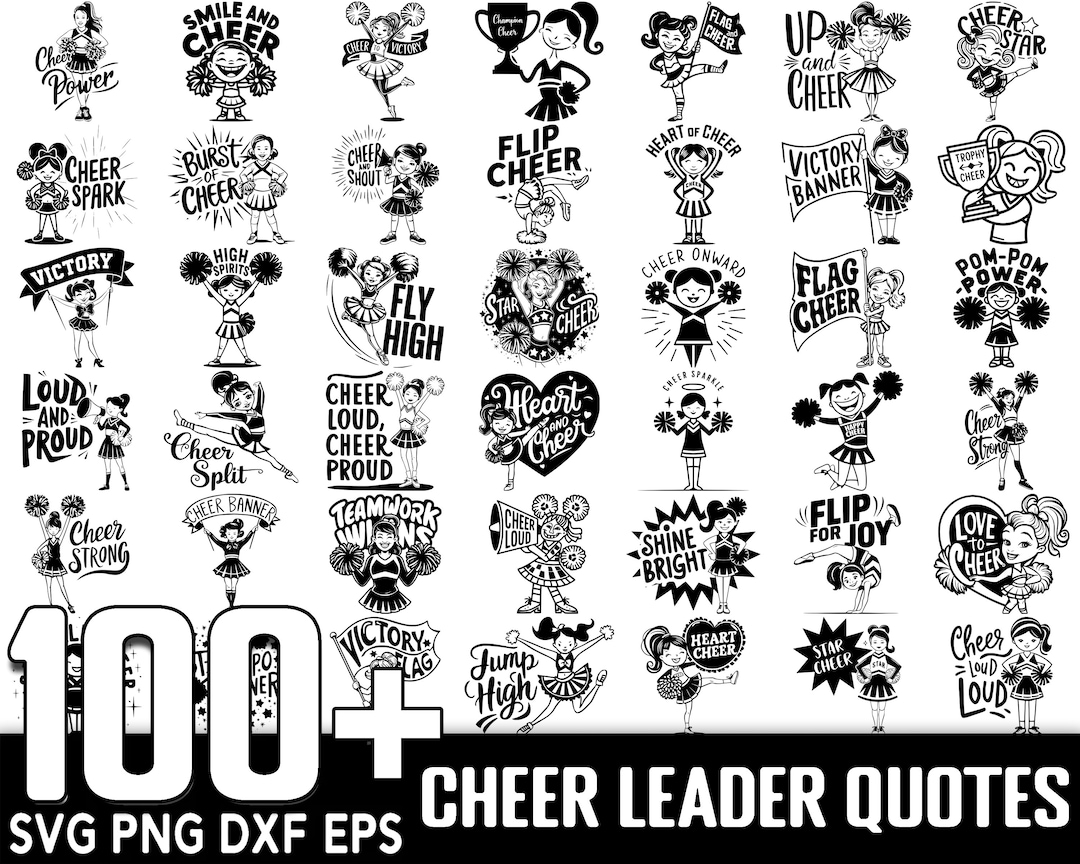 100+ Cheer Leader Quote SVG Bundle, Instant Digital Download, PNG, SVG ...