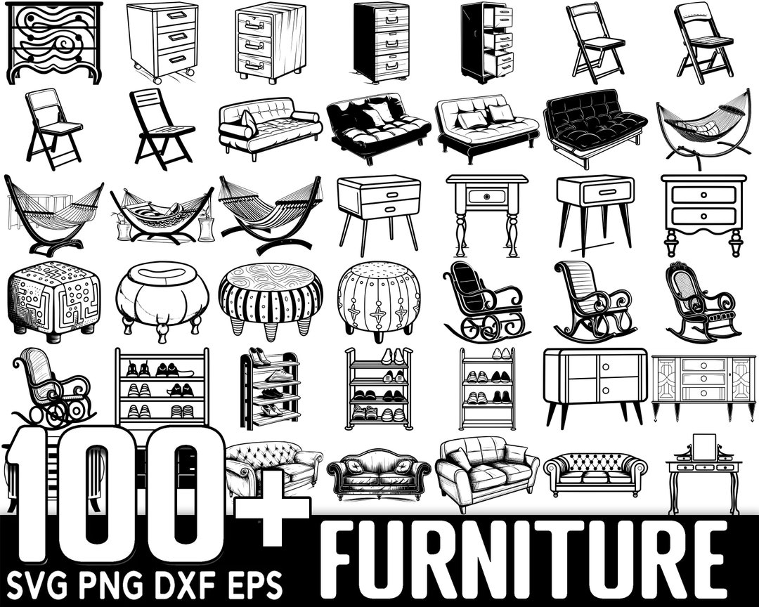 100+ Furniture SVG Bundle, Instant Digital Download, PNG, SVG Cut Files ...