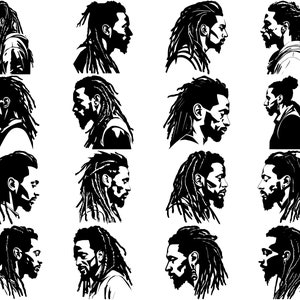 100+ Dreadlock Man SVG Bundle, Instant Digital Download, PNG, SVG Cut ...