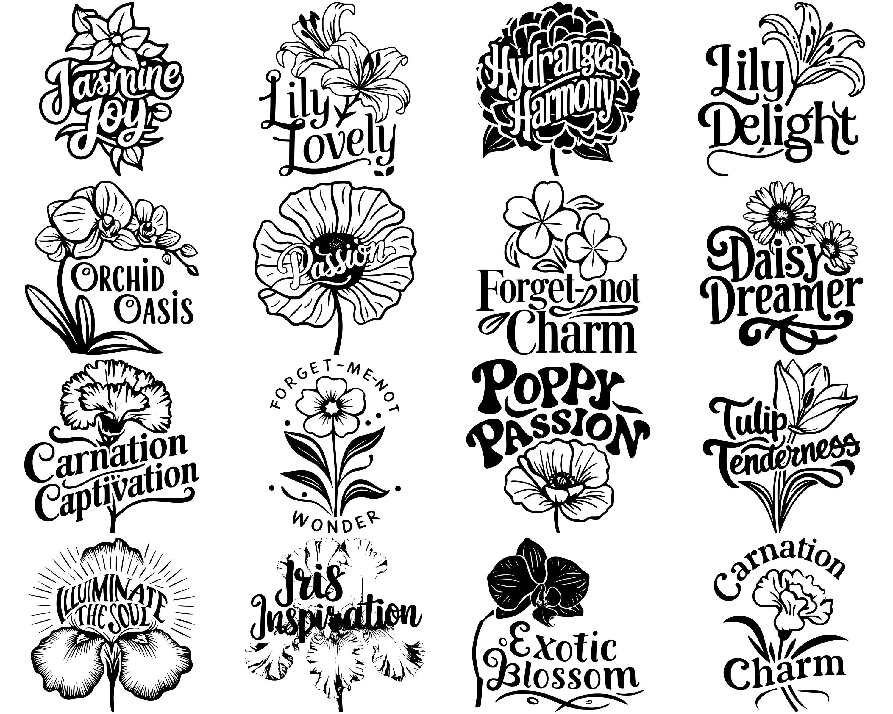 100+ Flower Quotes SVG Bundle, Instant Digital Download, PNG, SVG Cut ...