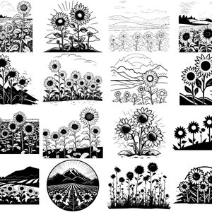 100+ Sunflower Field SVG Bundle,instant Digital Download, PNG, SVG Cut ...