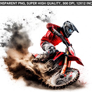 Red Motocross, High Quality Dirt Bike Png Bundle, Set of 10, Instant ...