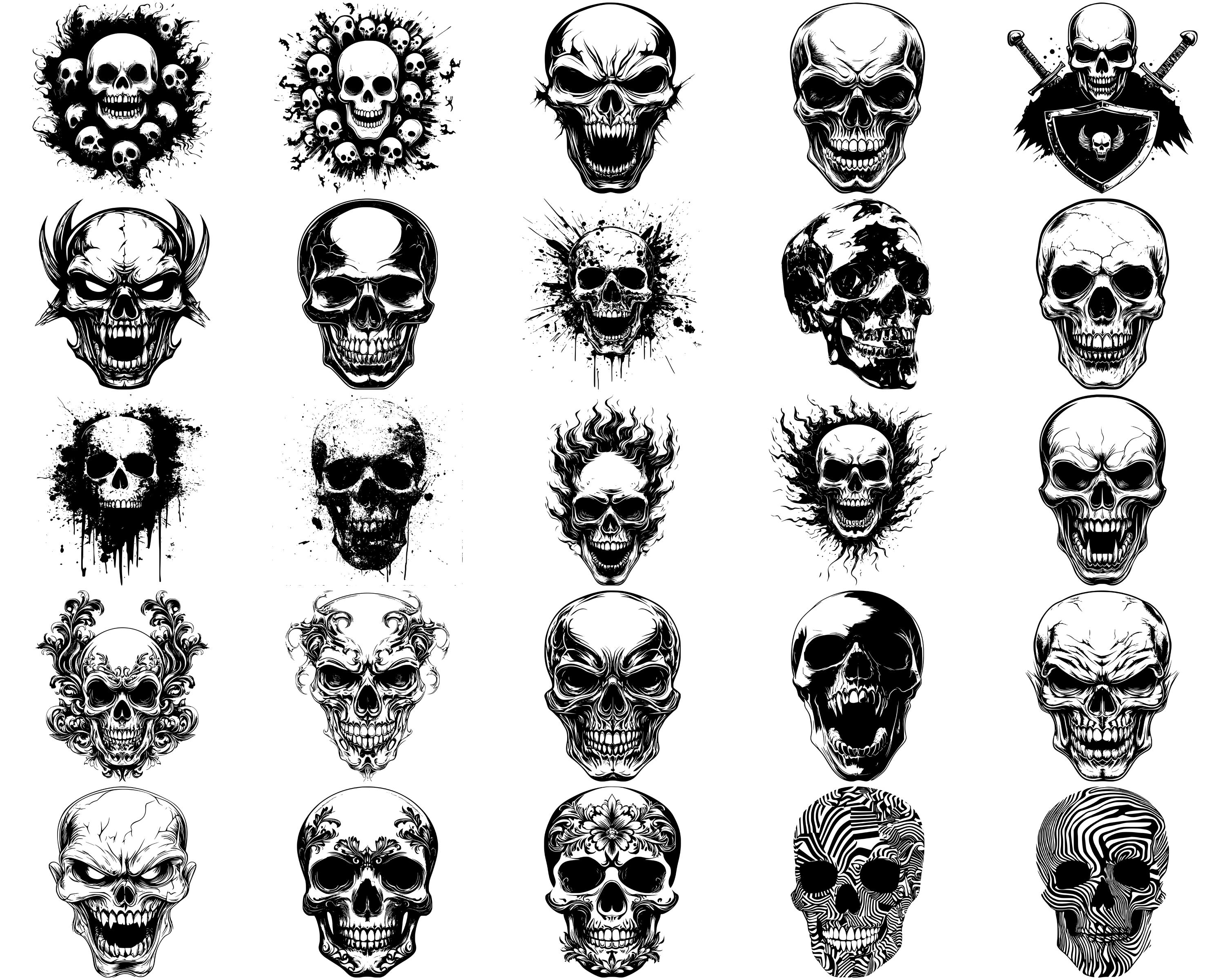 100+ Angry Skull SVG Bundle, Instant Digital Download, PNG, SVG Cut ...