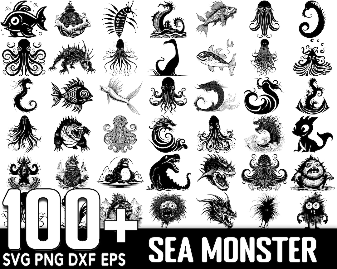 100+ Sea Monster SVG Bundle,instant Digital Download, PNG, SVG Cut ...