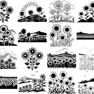 100+ Sunflower Field SVG Bundle,instant Digital Download, PNG, SVG Cut ...