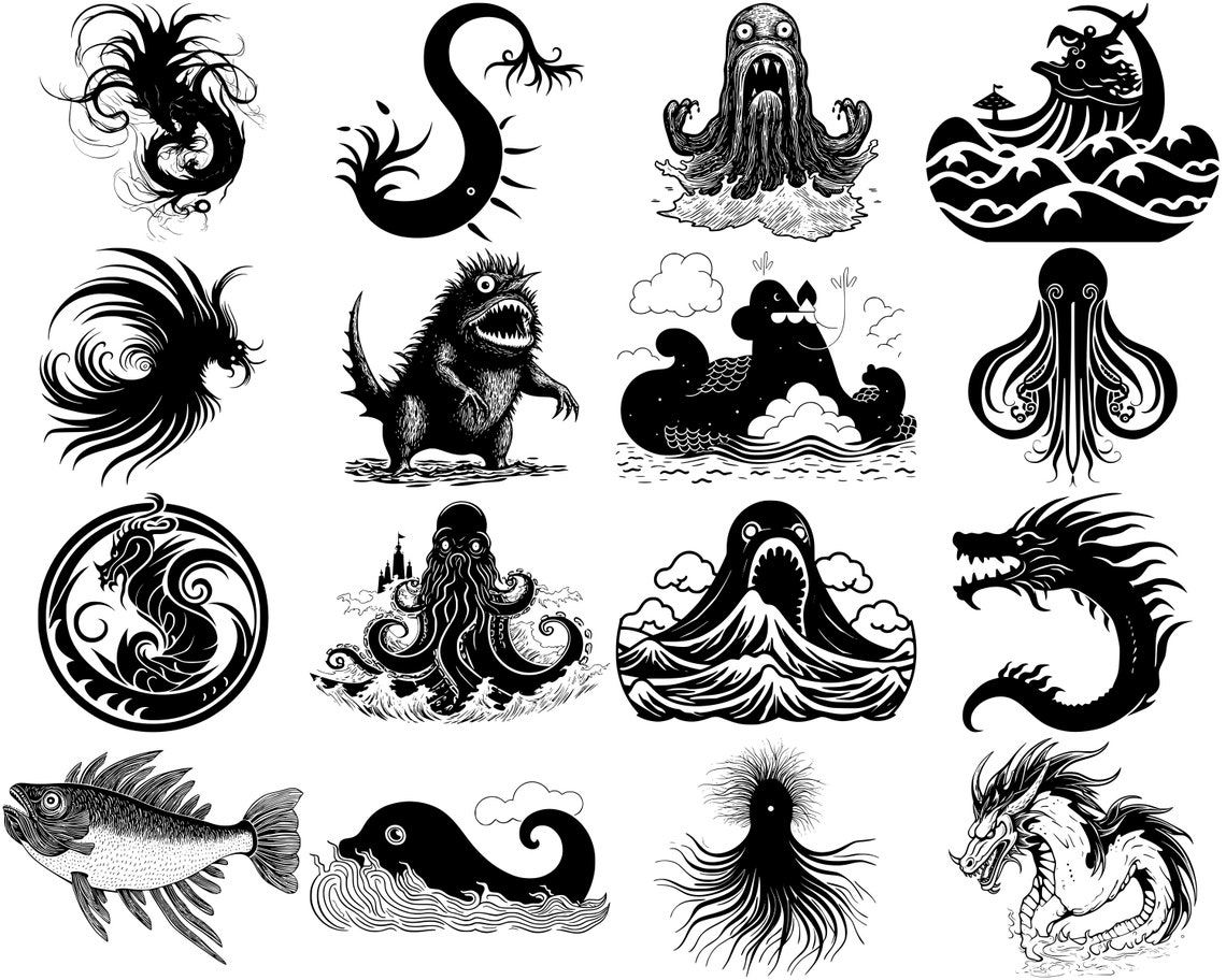 100+ Sea Monster SVG Bundle,instant Digital Download, PNG, SVG Cut ...
