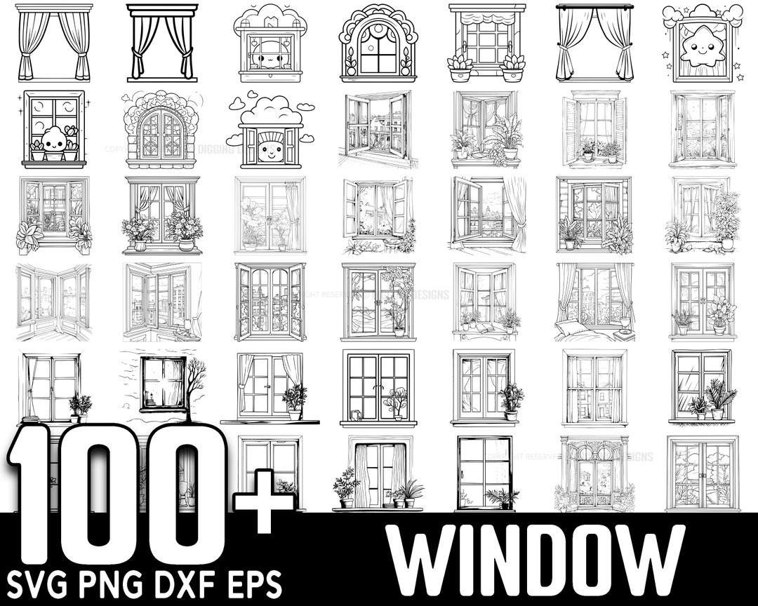 100+ Window SVG Bundle, Instant Digital Download, PNG, SVG Cut Files - Etsy