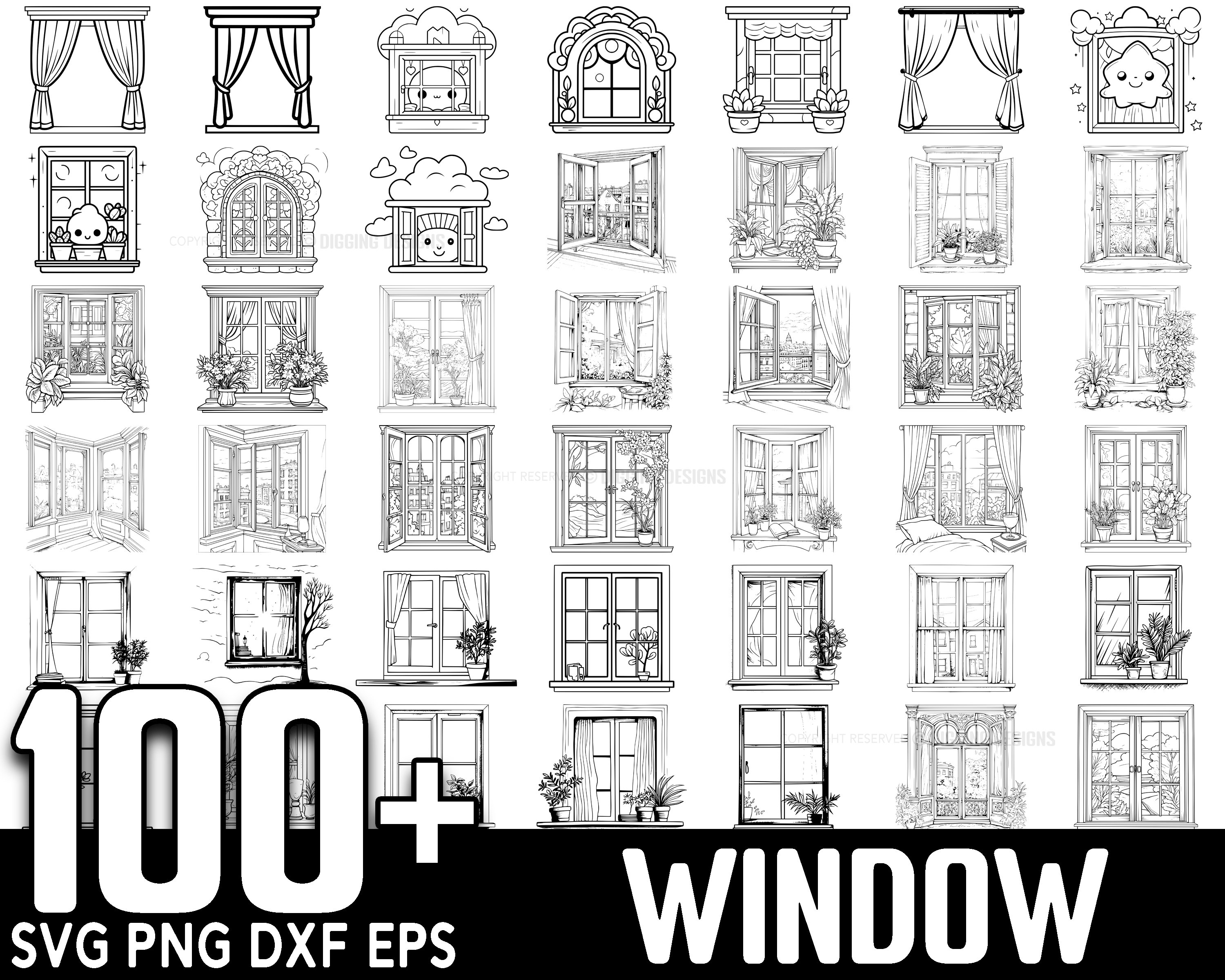 100+ Window SVG Bundle, Instant Digital Download, PNG, SVG Cut Files - Etsy