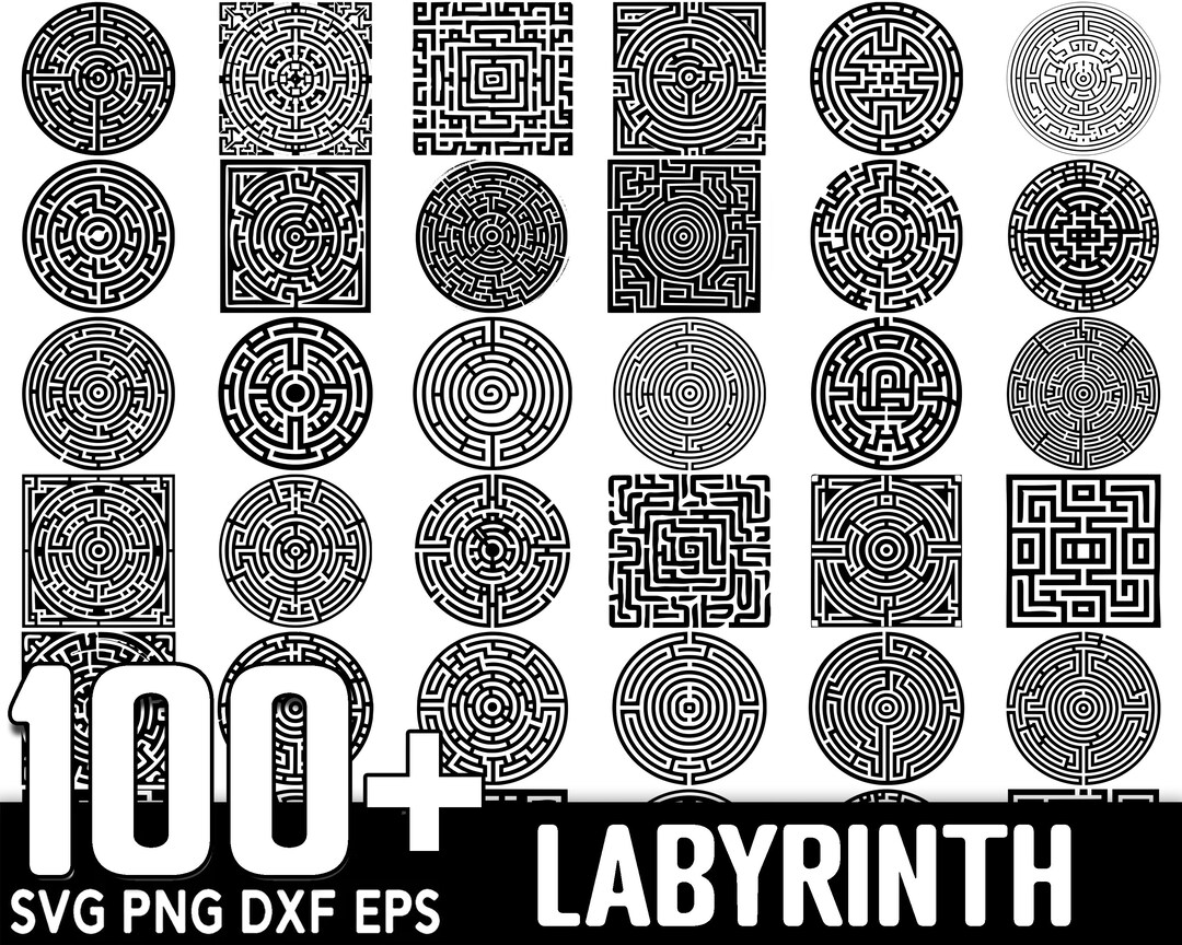 100+ Labyrinth SVG Bundle, Instant Digital Download, PNG, SVG Cut Files ...
