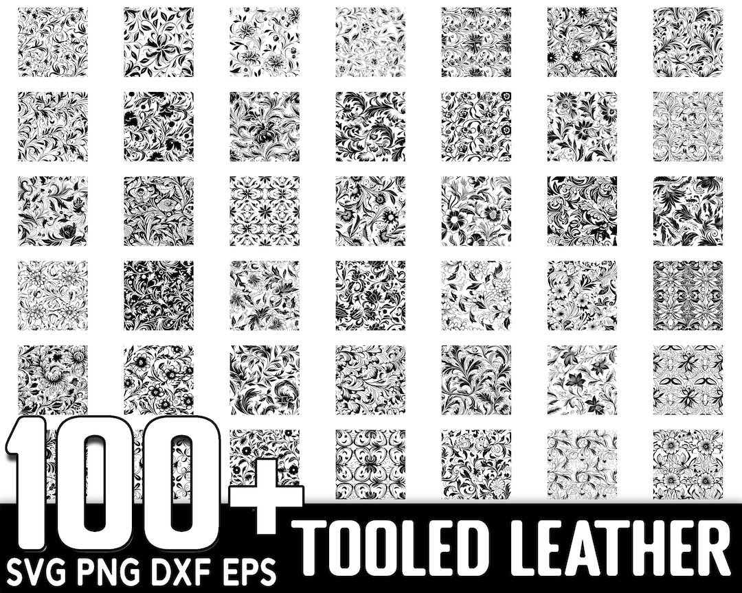 100+ Tooled Leather SVG Bundle, Instant Digital Download, PNG, SVG Cut ...